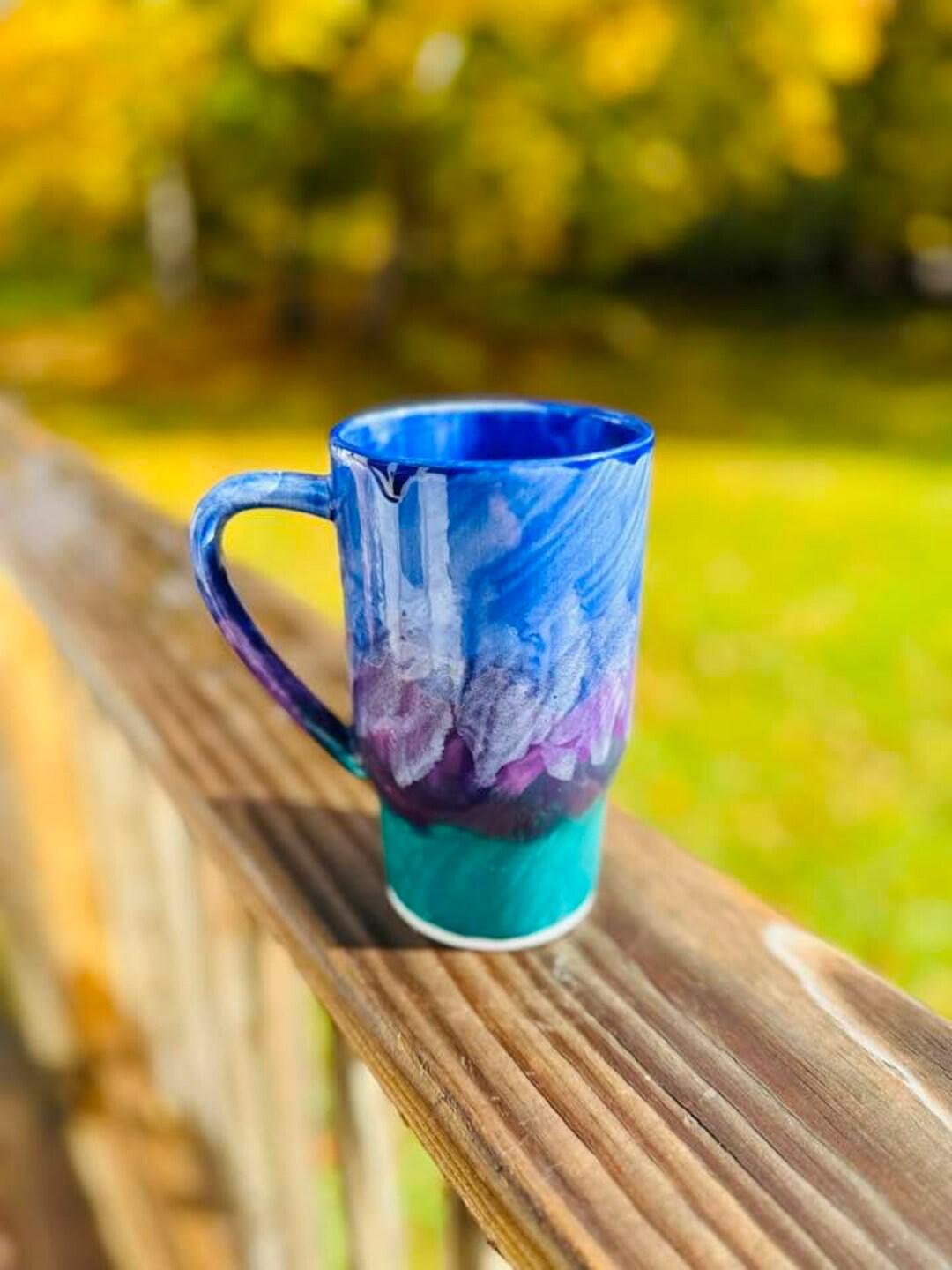 Mug With Handle Jewel Tones Jumbo 24 Oz Mug, Extra Large Mug, Hand ...