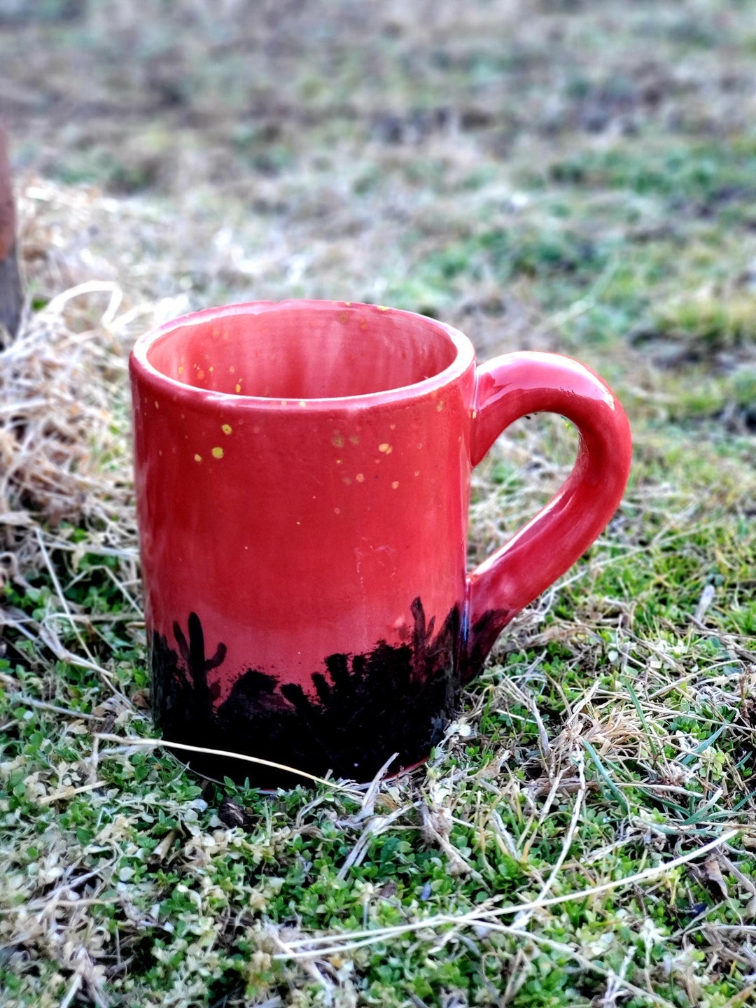 Southwestern Red Large 16 Oz Mug, Large Mug, Hand Glazed, Ceramic ...