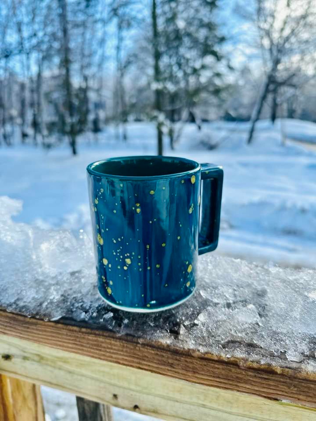 Starry Night Jade Large 16 Oz Mug, Large Mug, Hand Glazed, Tea Mug ...