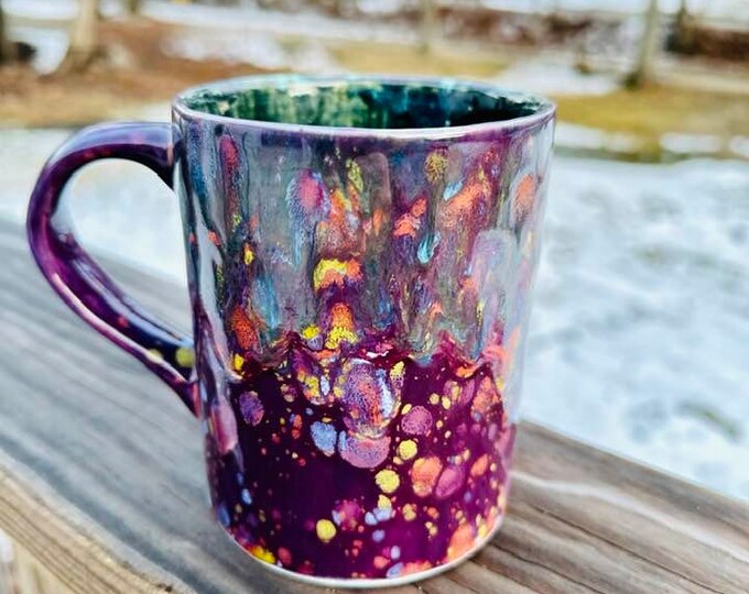 Straight Blue Handmade Mug 13 Oz Blue Coffee Mug Pottery - Etsy