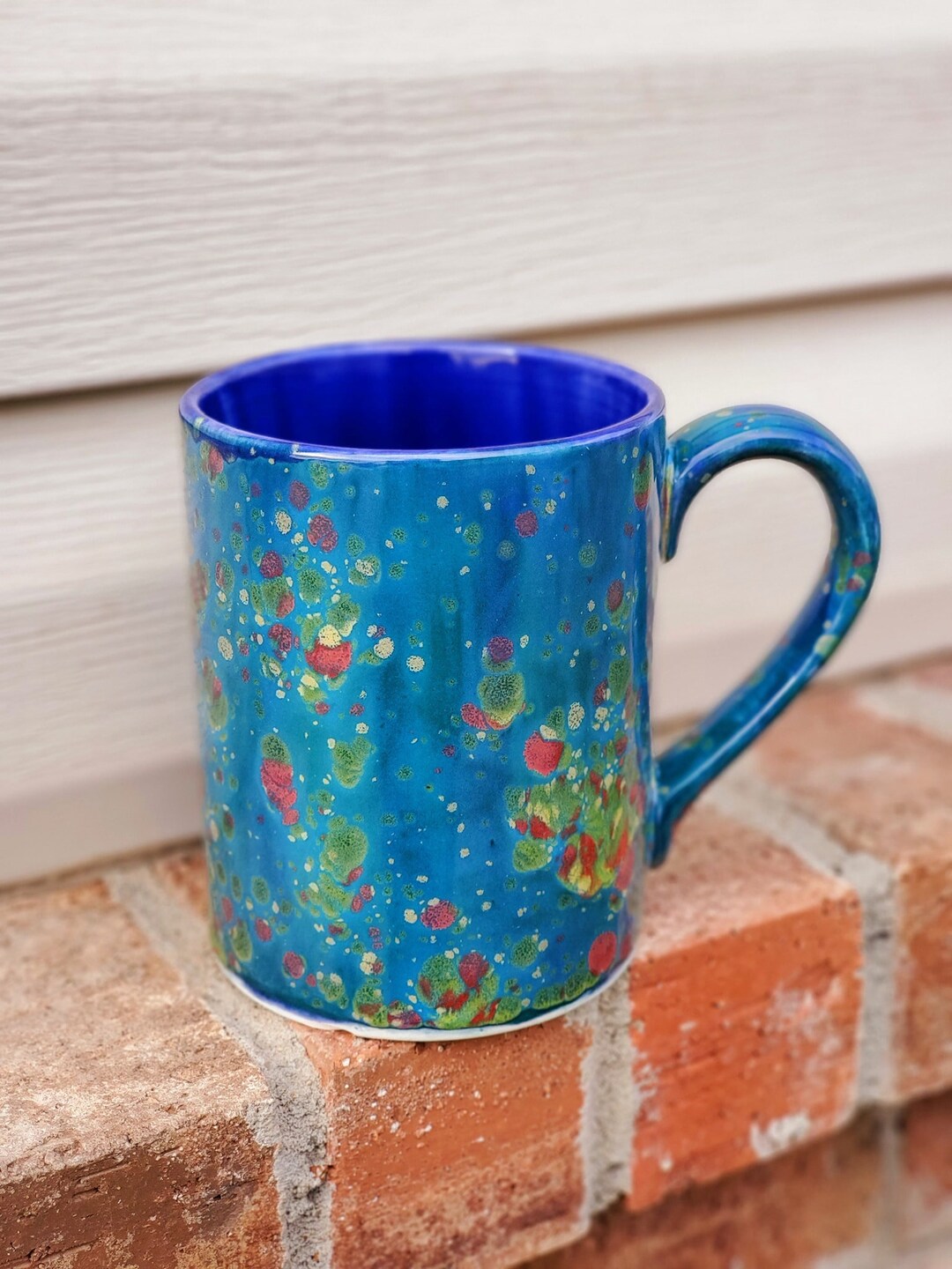 Monet's Pond Indigo Jade Jumbo 24 Oz Mug, Extra Large Mug, Blue Mug ...