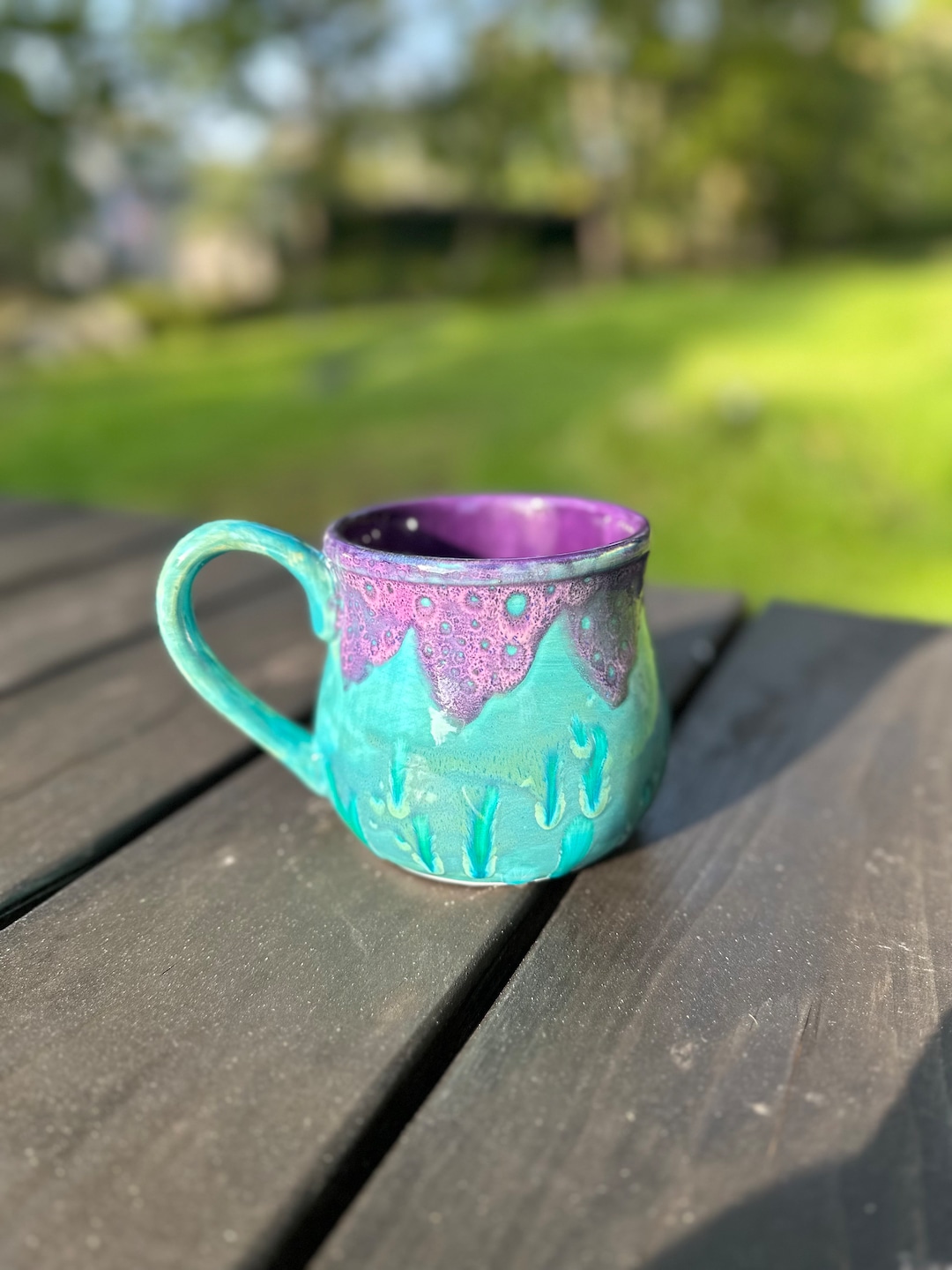 Blue Isle Purple Jumbo 24 Oz Mug, Extra Large Mug, Hand Glazed, Ceramic ...