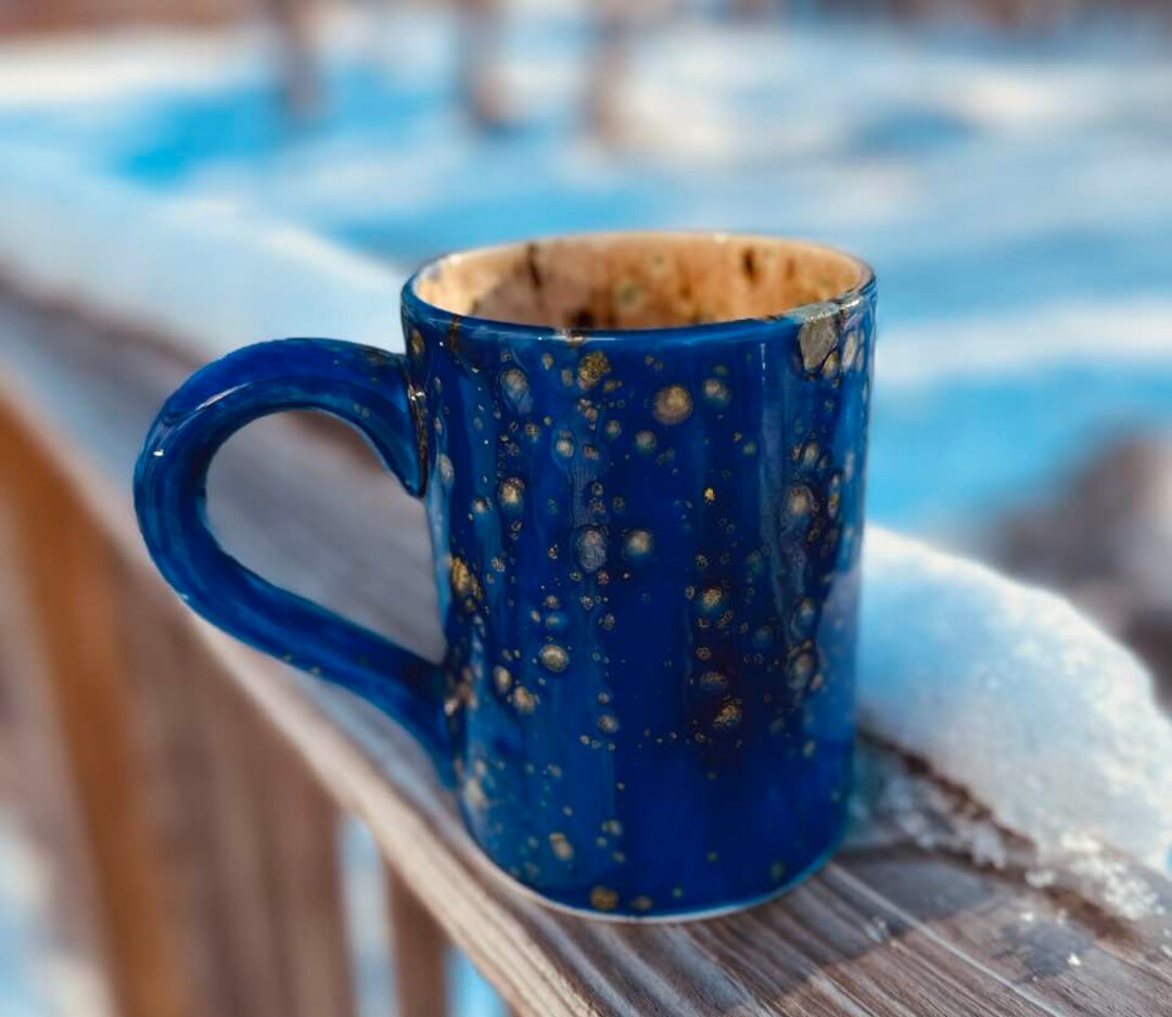 MASSIVE MUG 28 Ounces! Starry Night, Hand Glazed, Tea Mug, Coffee Mug ...