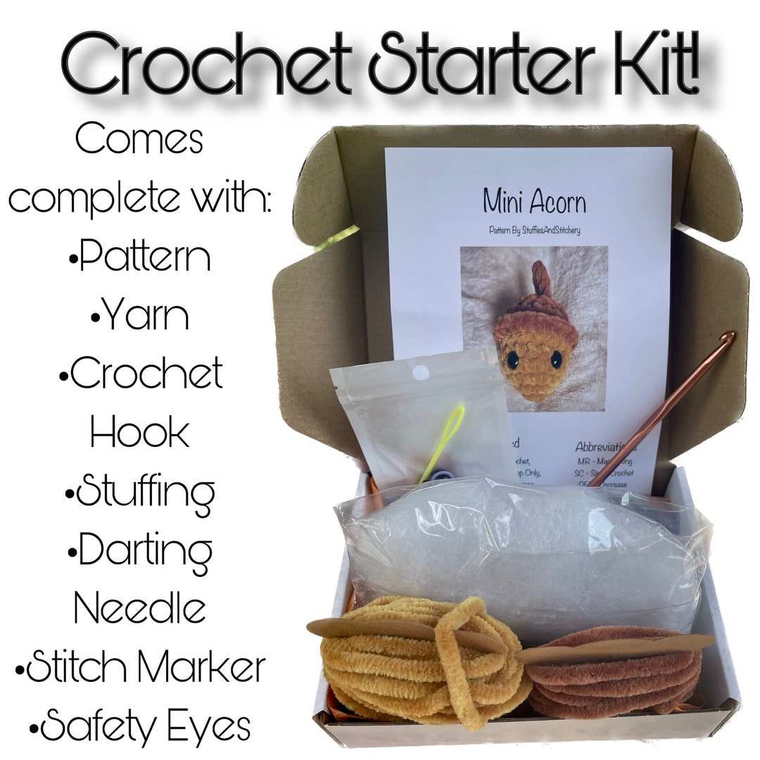 Crochet Starter Kit - Mini Acorn Plush - Etsy