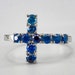 Blue Sapphire Cross Ring Band/ Sapphire 14k Gold Ring/ September ...