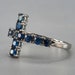 Blue Sapphire Cross Ring Band/ Sapphire 14k Gold Ring/ September ...