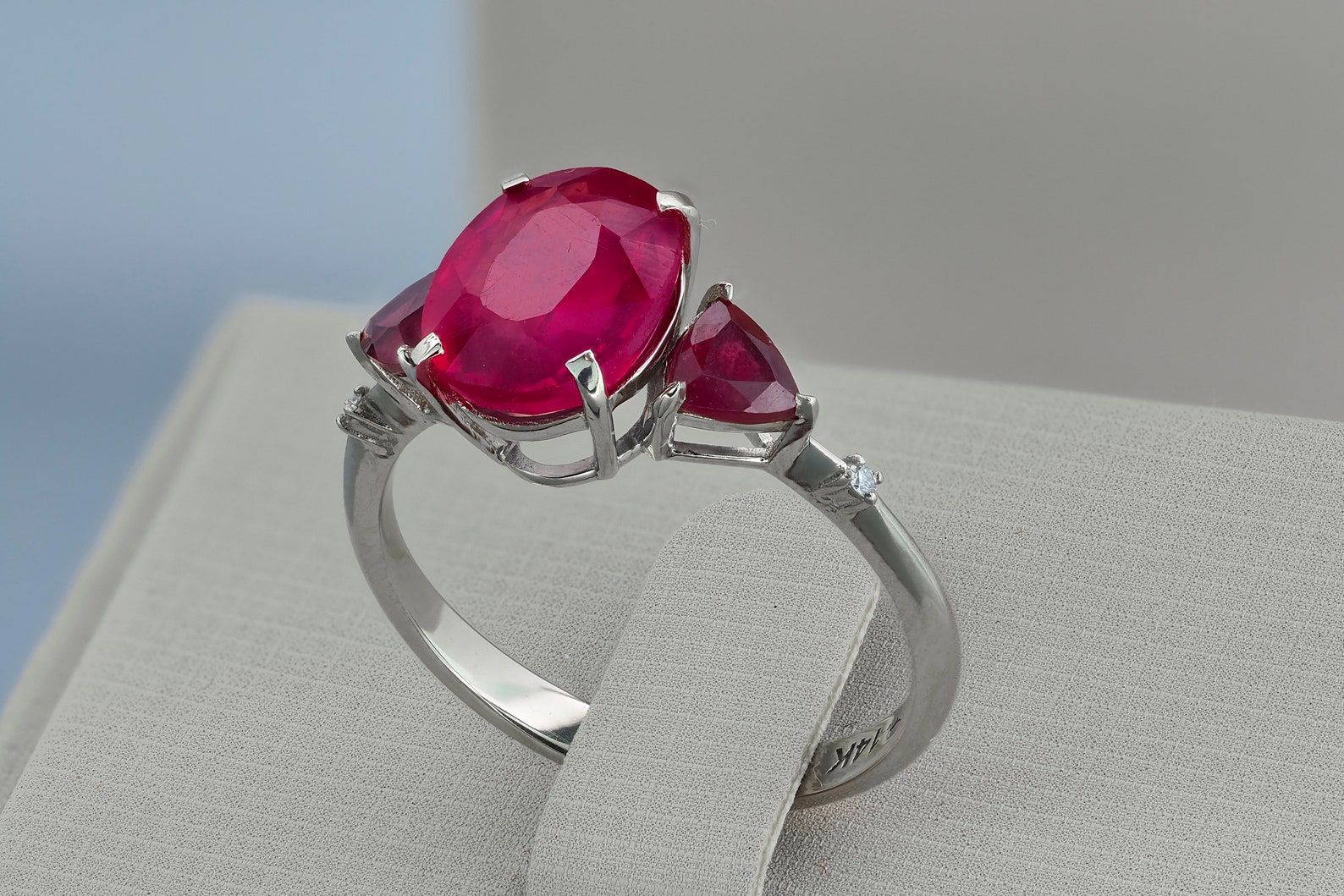 Statement Ruby Ring/ 14k Gold Ruby Ring/vintage Style Ruby Ring/ Oval ...