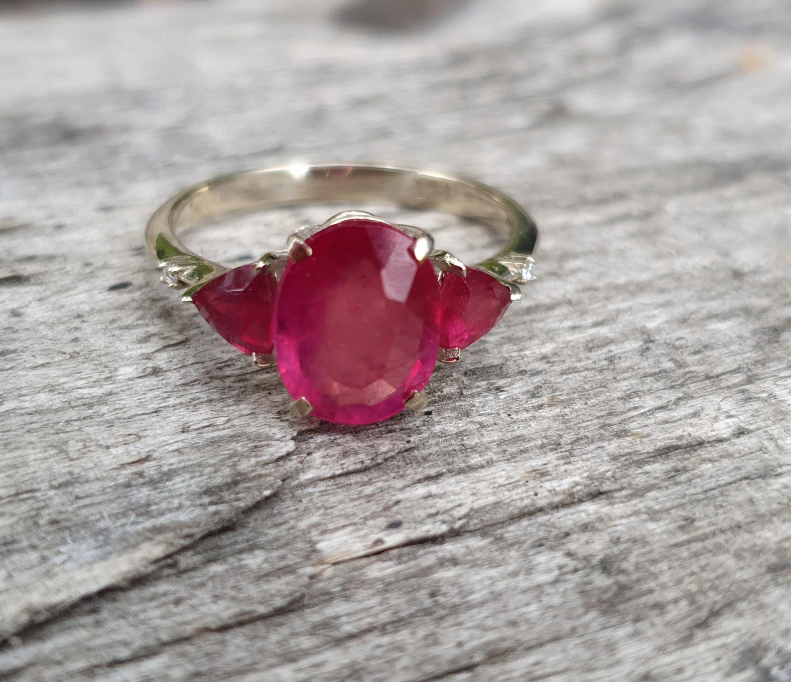 Statement Ruby Ring/ 14k Gold Ruby Ring/vintage Style Ruby Ring/ Oval ...