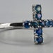 Blue Sapphire Cross Ring Band/ Sapphire 14k Gold Ring/ September ...