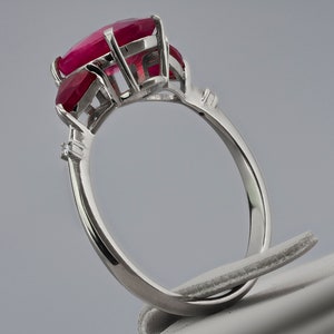 Statement Ruby Ring/ 14k Gold Ruby Ring/vintage Style Ruby Ring/ Oval ...