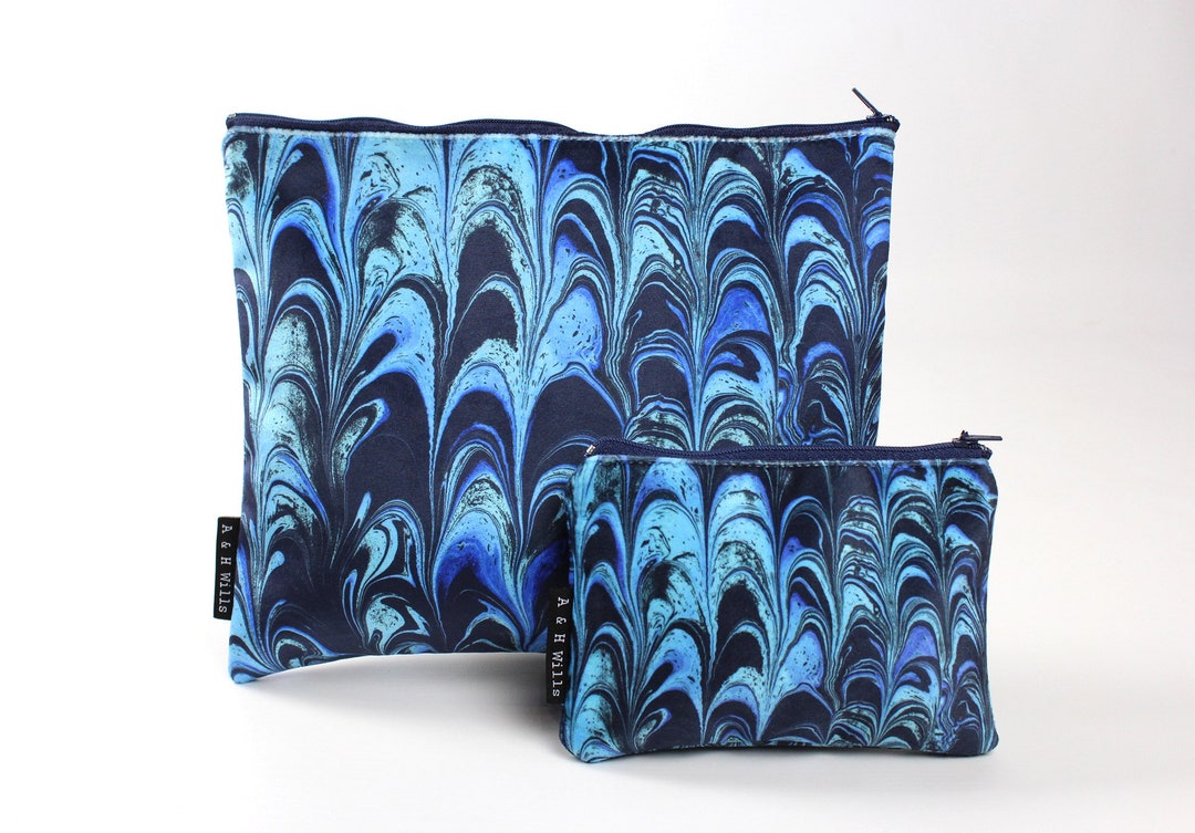 Pouch & Purse gift set Marble Pouch and Purse Blue velvet pouch and ...