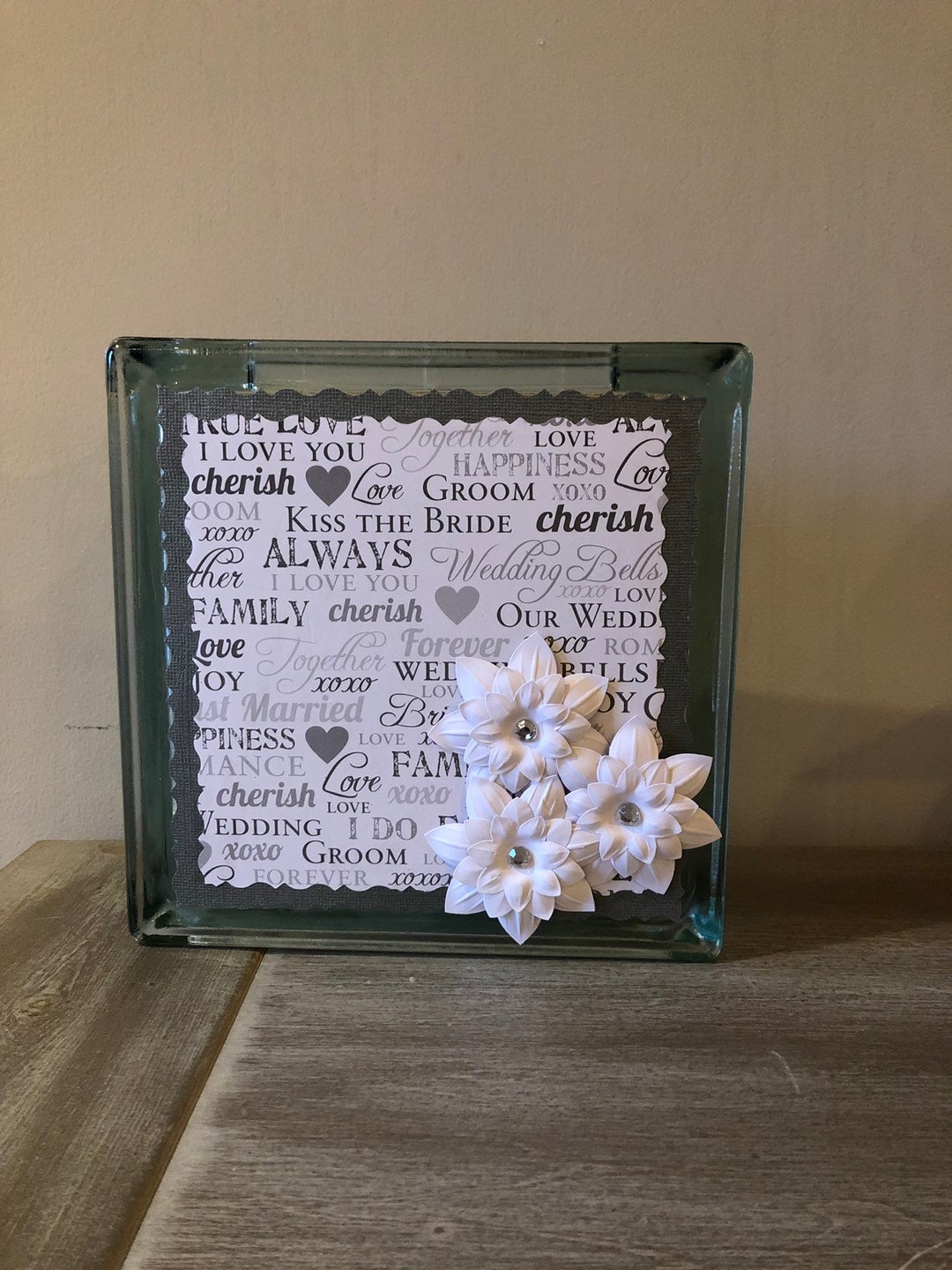 Wedding Glass Block Piggy Bank - Etsy