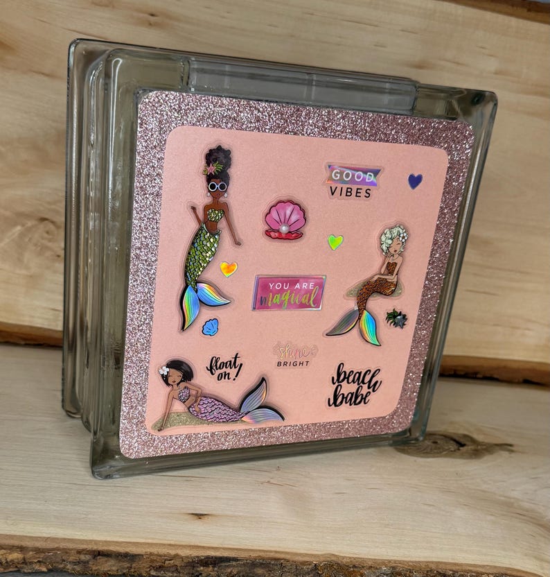 Mermaid Glass Block Savings Bank - Etsy