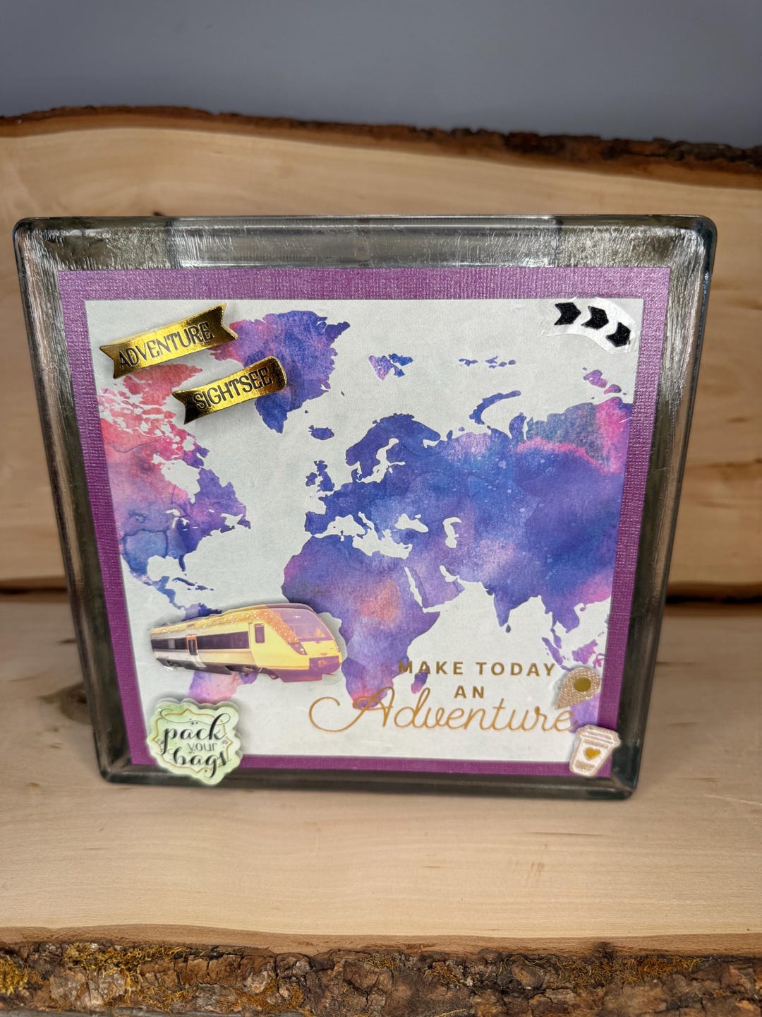 Travel Glass Block Bank - Etsy