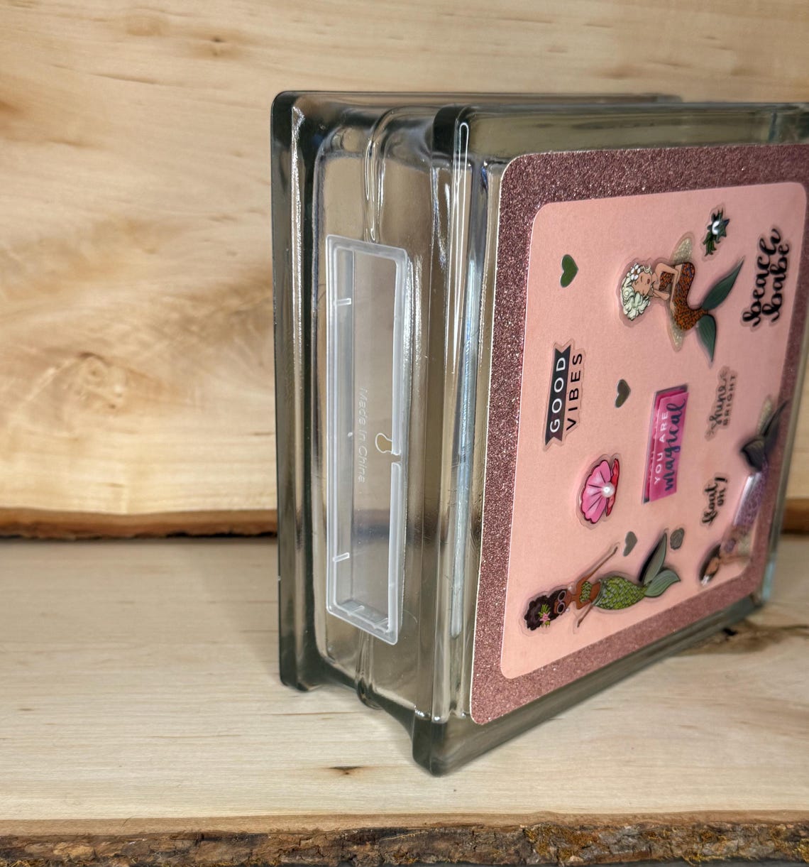 Mermaid Glass Block Savings Bank - Etsy
