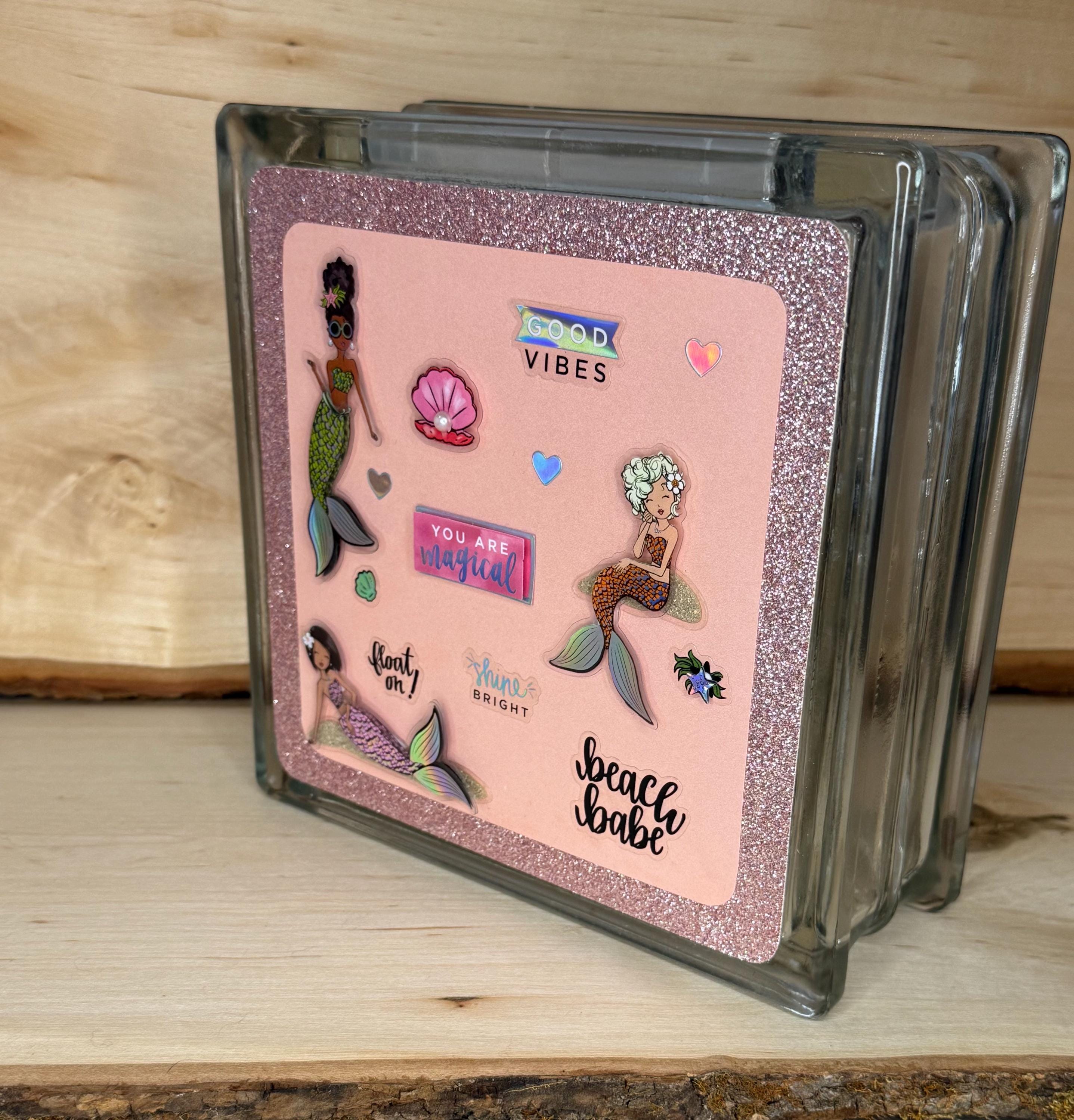 Mermaid Glass Block Savings Bank - Etsy