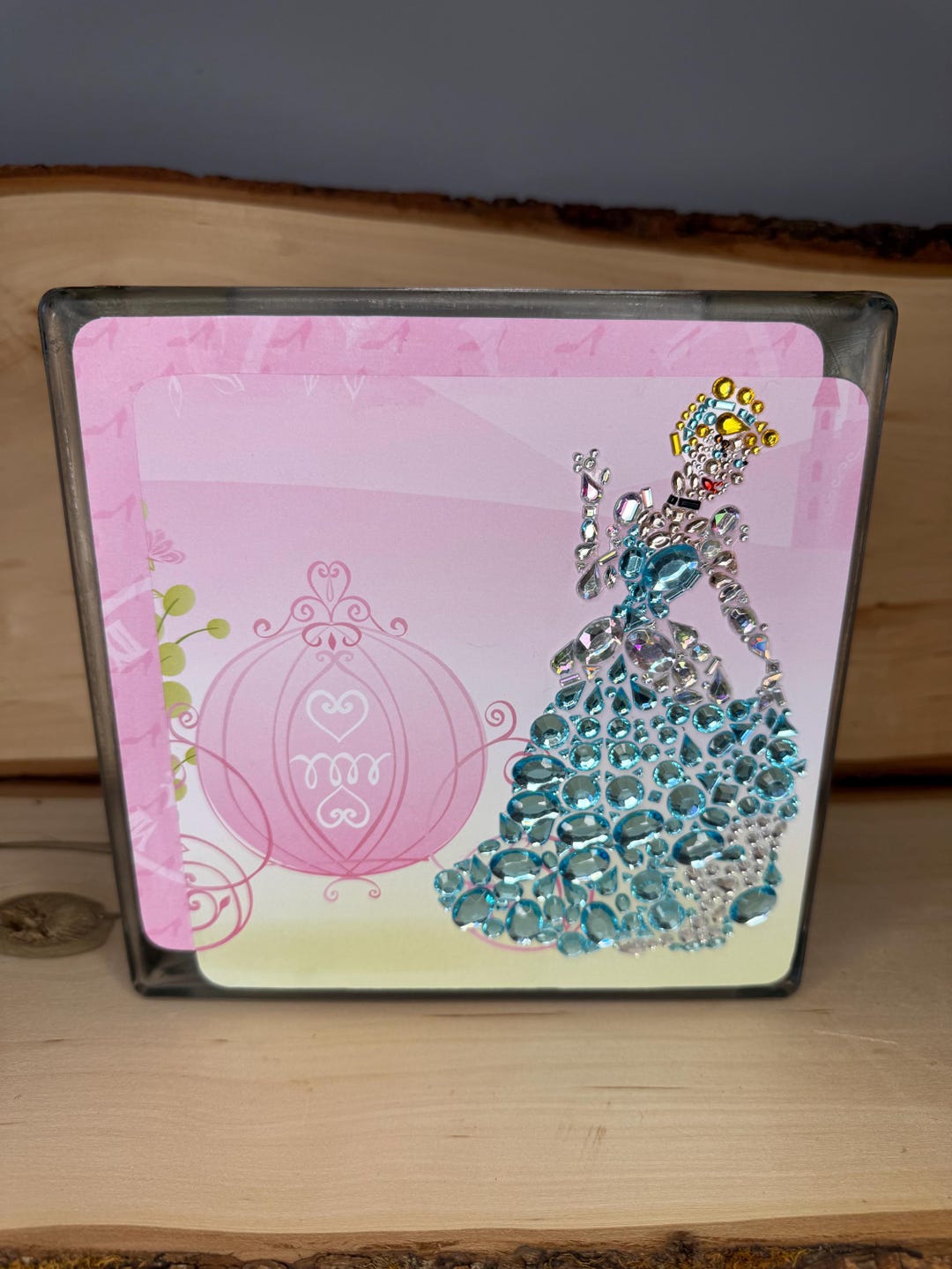 Cinderella Glass Block Bank - Etsy