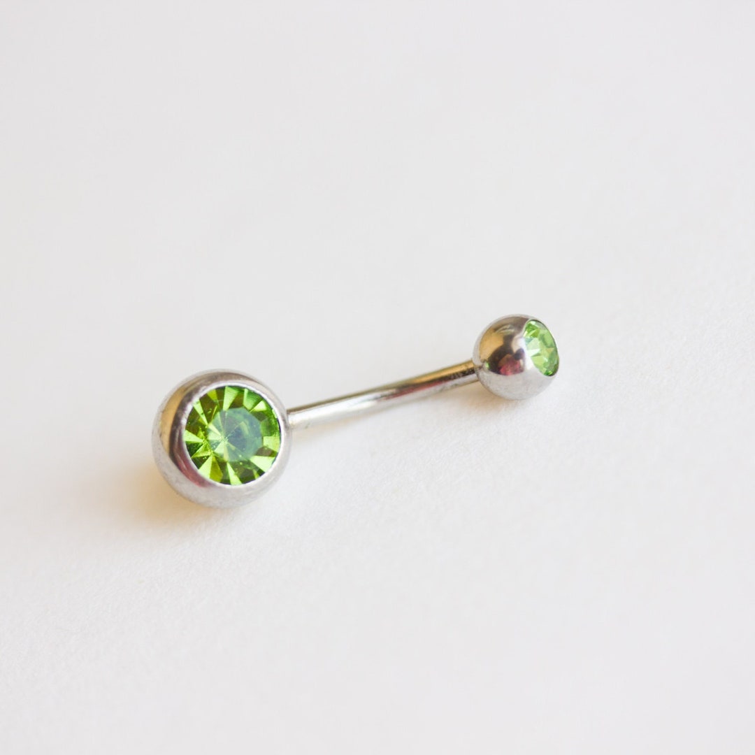 Green Belly Button Ring Swarovski Belly Earring Crystal - Etsy