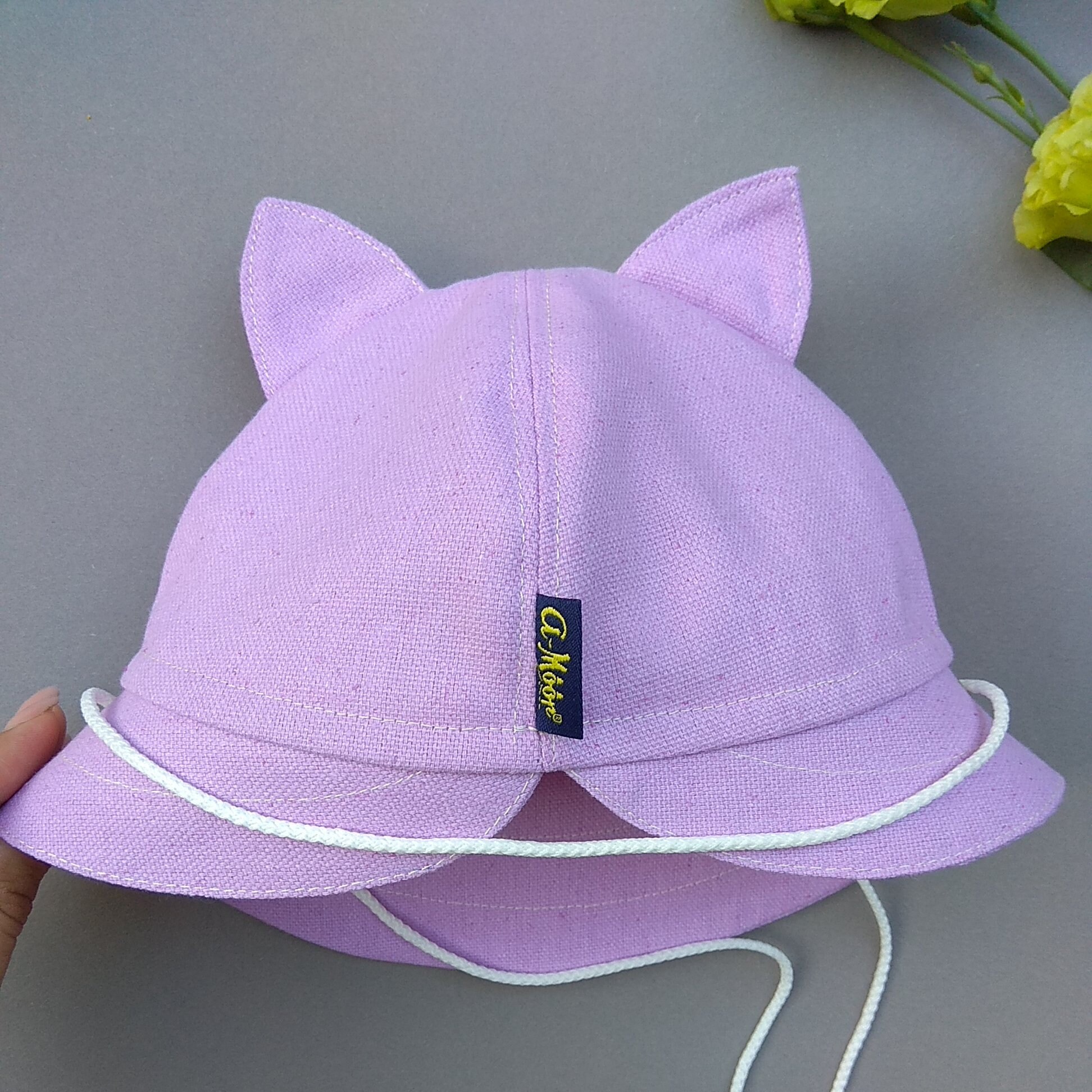 Purple Kitty Cotton Baby Girl Bonnet Summer Kitten Hat Beach - Etsy