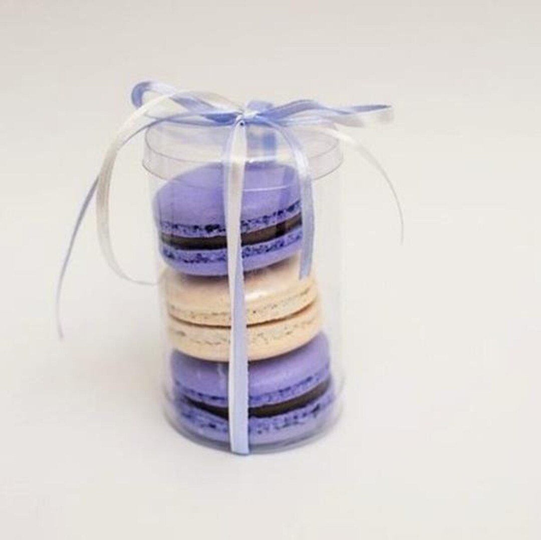 Cylinder Crystal Clear Box for Three Macarons 2x 3 Macaron Packaging ...