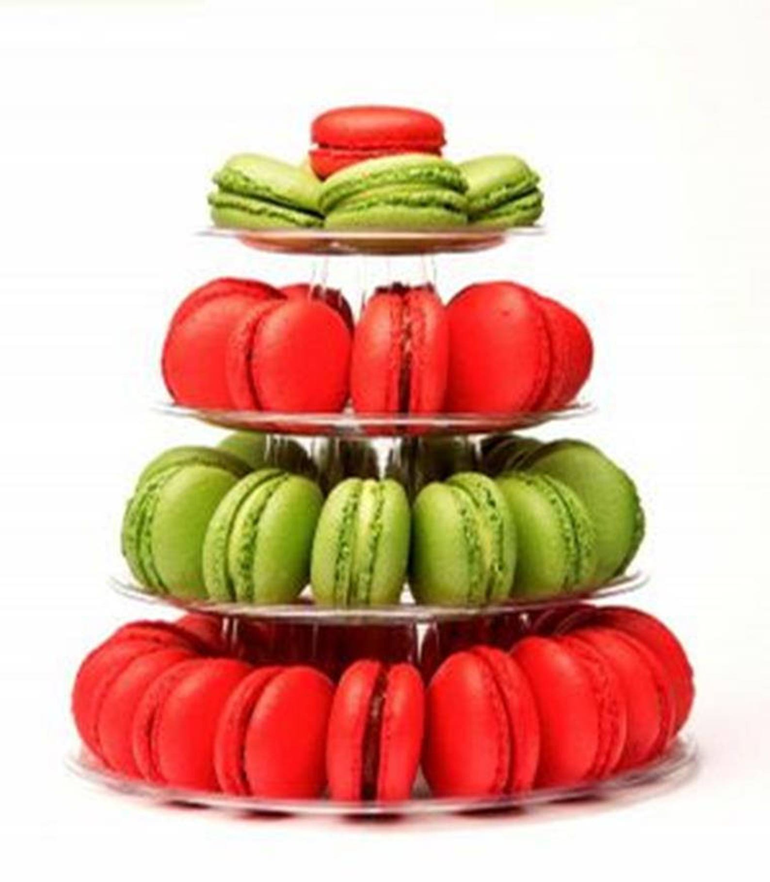 4 Tier Macaron Tower Display Stand for French Macarons Round Macaron ...