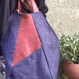 SOHO/ PENTAGON TOTE (shape Shifting Hand Tote and Shoulder Bag in Denim ...