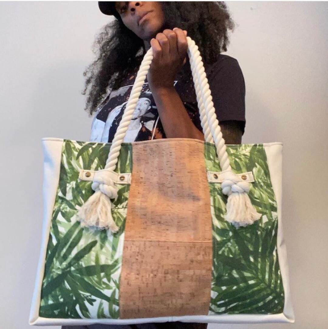 MIO RIO (island) - Multi Panel Style Tote Bag Printed and Cork Fabric ...