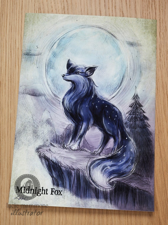 The Midnight Fox Giclee Art Print Wall Art | Etsy