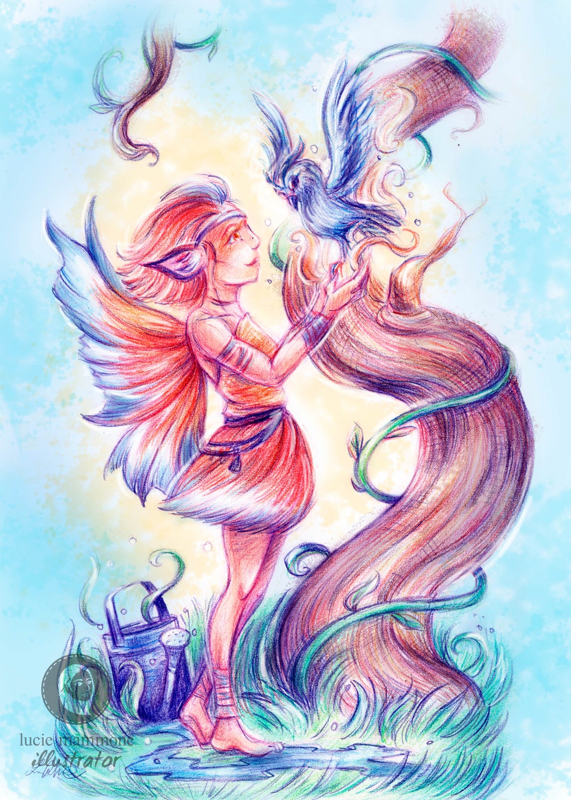 The Fox Fairy Giclee Art Print Fairy Wall Art - Etsy