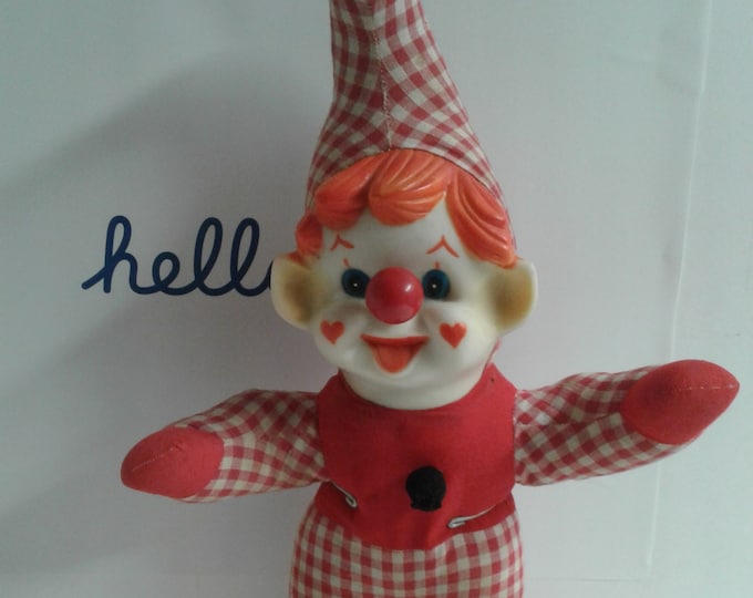 Vintage Ganz Bros Toys Musical Wind-up Nose Clown Rubber Face 18 Inch ...