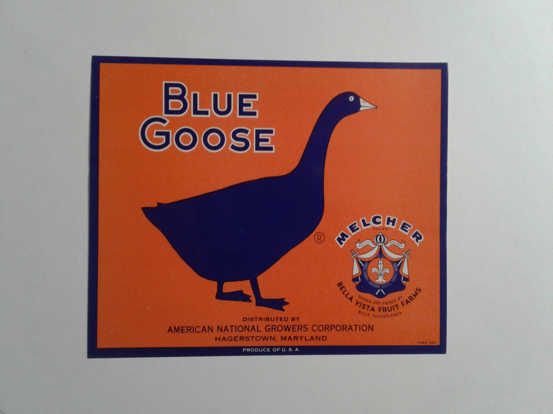8x10” Vintage Blue Goose Crate Label - Etsy