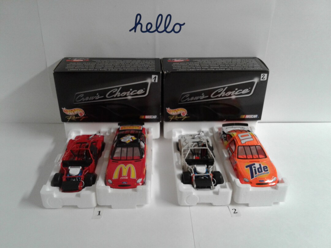 You Choose! 1999 Mattel Hot Wheels Nascar Crew's Choice Car 1:43 Scale ...