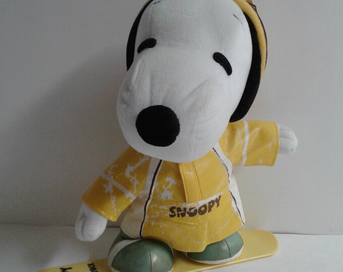 14" Peanuts Snowboarding Snoopy & Woodstock Plush Toy Vintage United ...