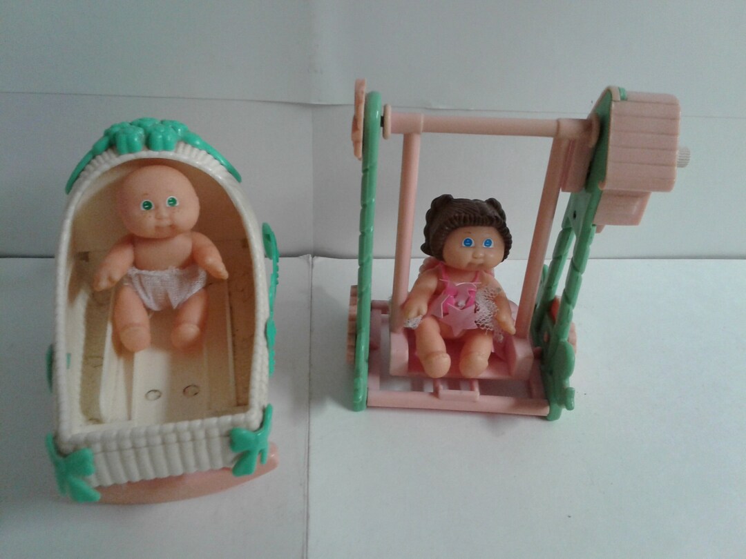 Lot of 2 Cabbage Patch Kids Wind up Toys Crib & Swing Vintage Tomy 1983 ...