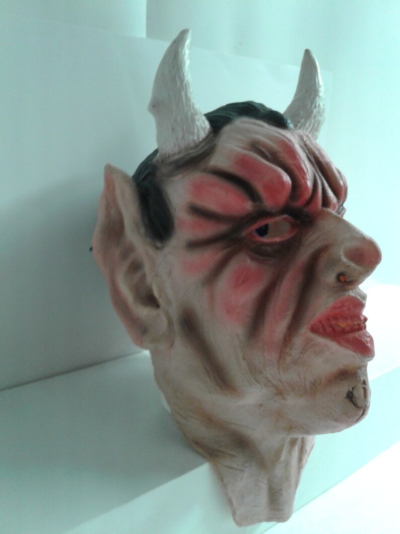 Vintage Devil Latex Halloween Mask Taiwan - Etsy