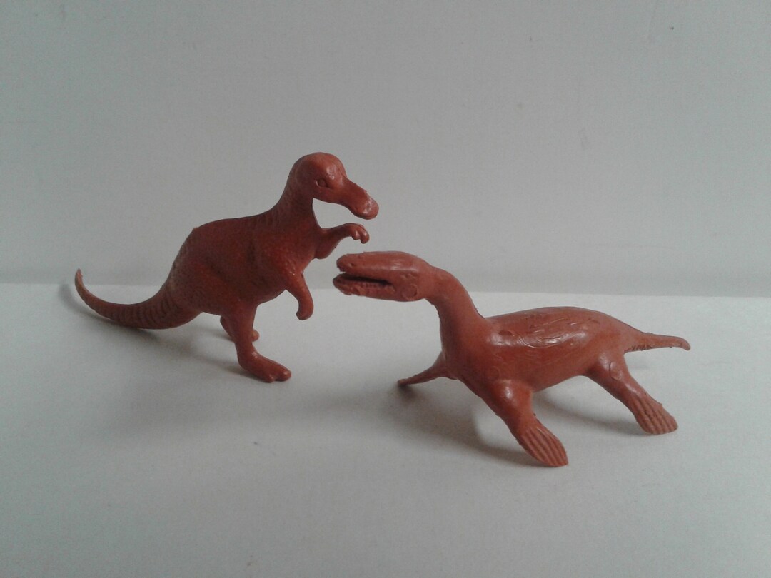 Lot of 2 Vintage Marx Toys Dark Brown Plastic Dinosaurs Toys - Etsy