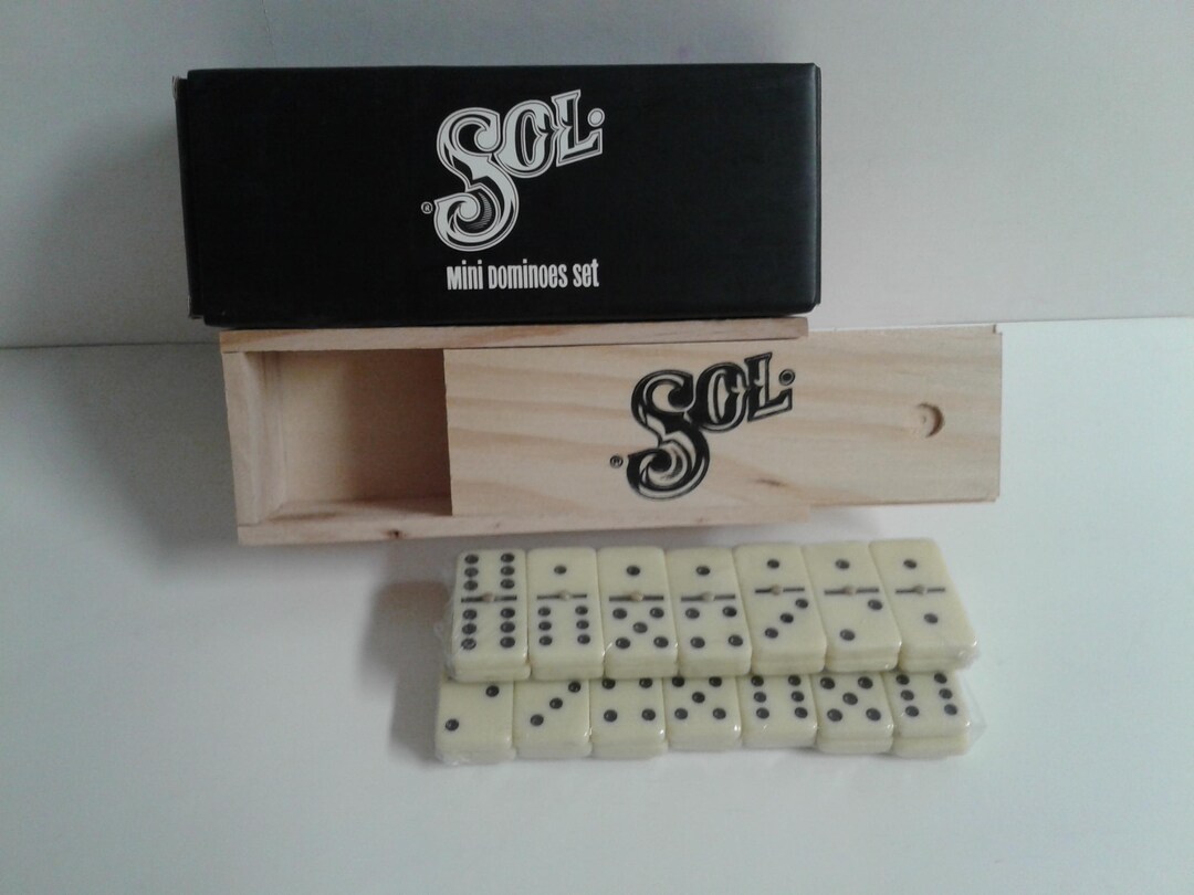 SOL Mini Dominoes Set in Wooden Travel Box 28 Pieces - Etsy