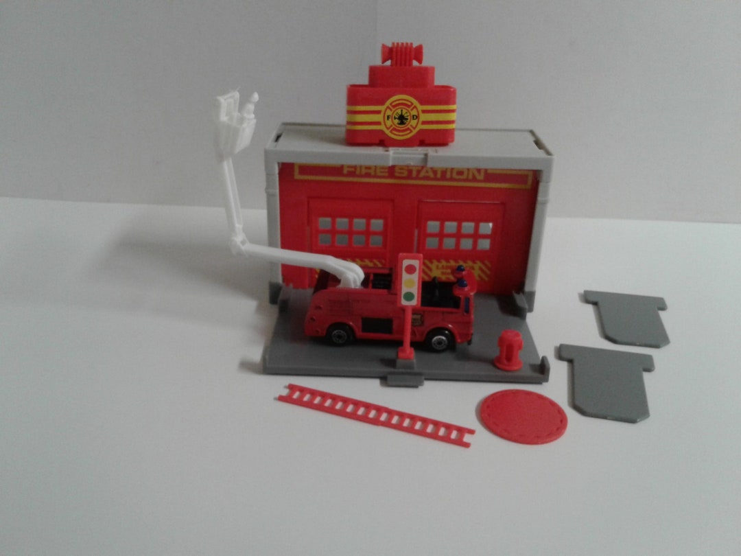 Vintage Matchbox Fire Station Mini Travel Fold N Go Playset - Etsy