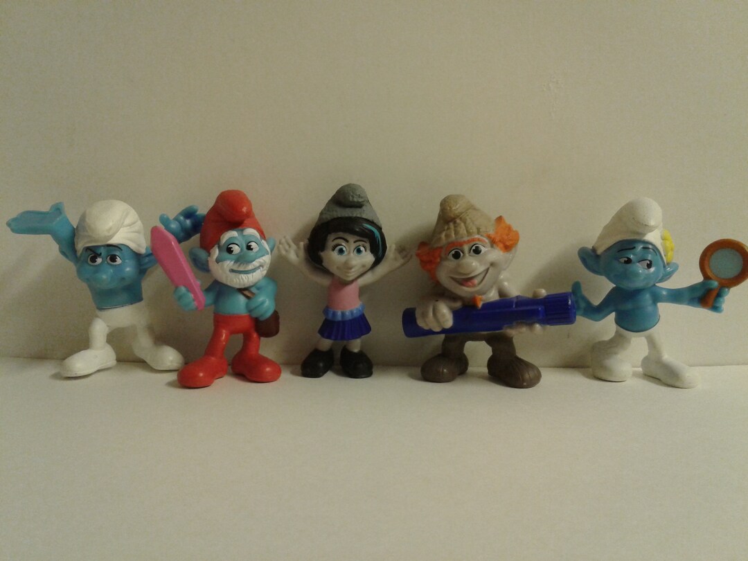 Lot of 5 Vintage 1990s Smurfs Mcdonald Happy Meal Toys Cake Toppers ...