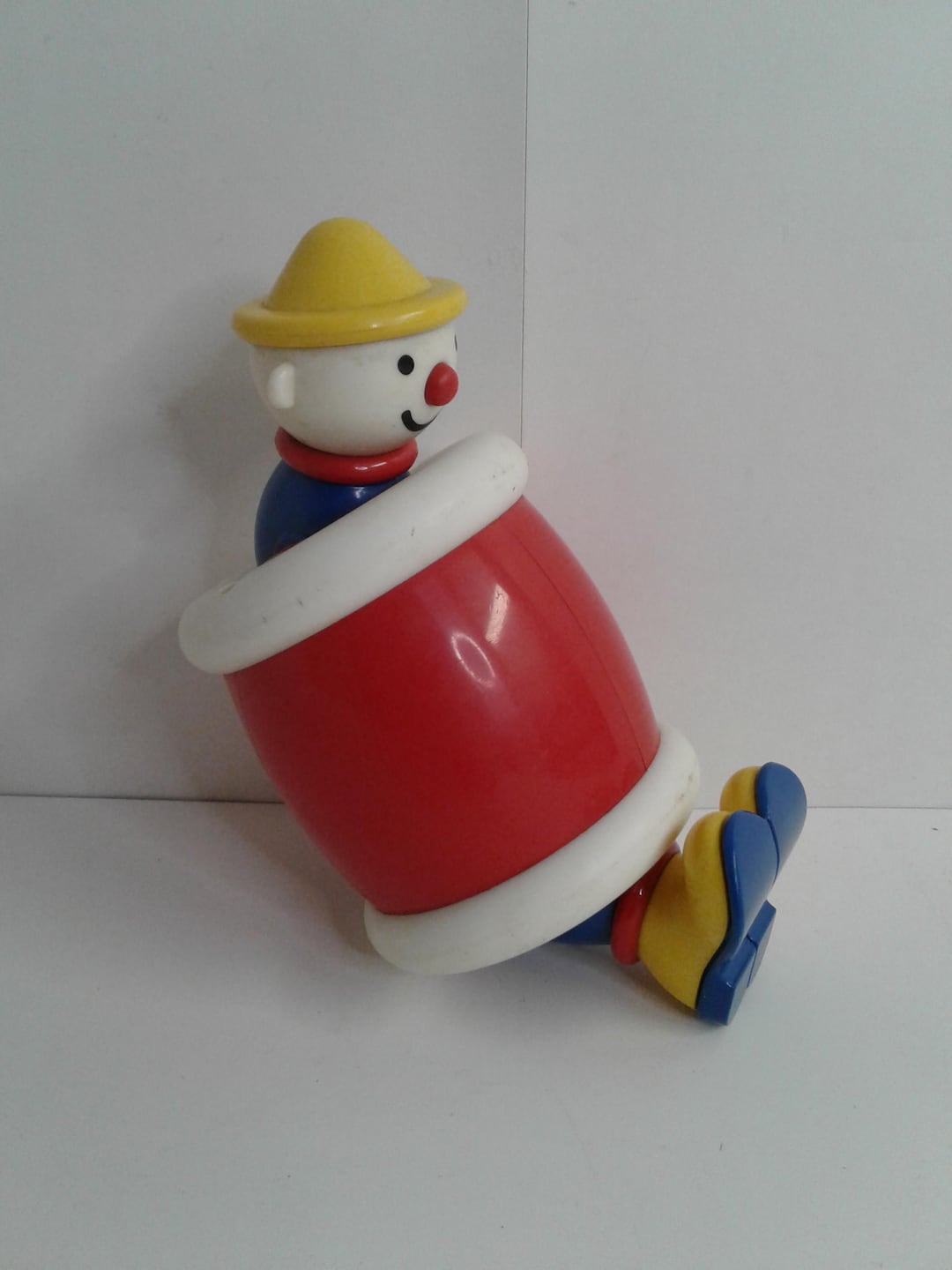 Vintage 1980s Ambi Toys Roly Poly Rolling Clown in a Barrel Toddler Toy ...