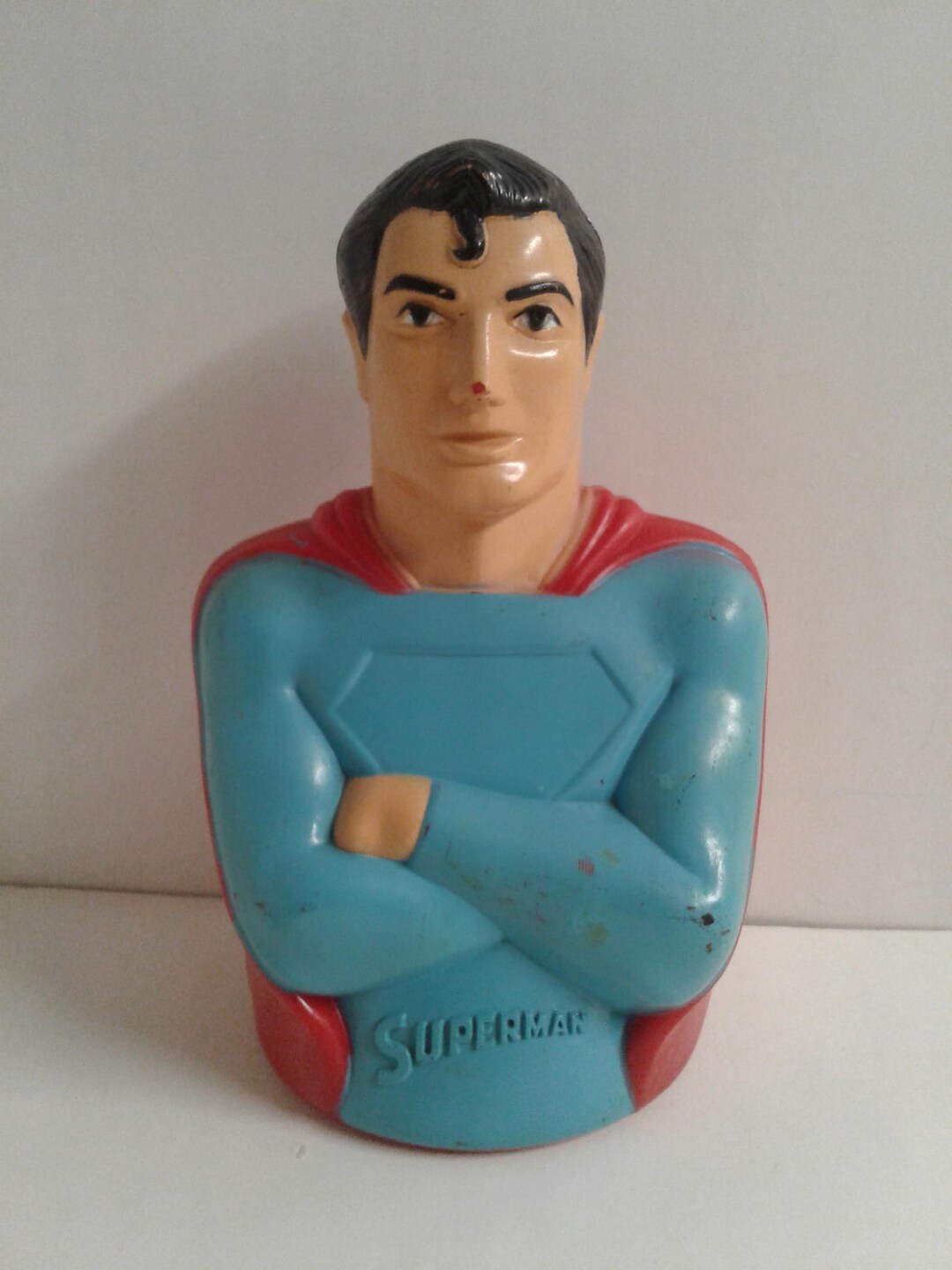 1974 Mego Superman Plastic Coin Bank DC Comics Bust Super Savers ...