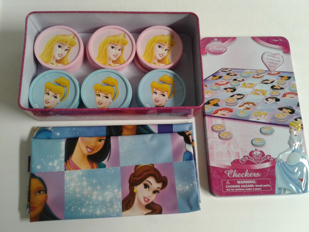 Disney Princess Checkers Game Tin Box by Cardinal Industries - Etsy