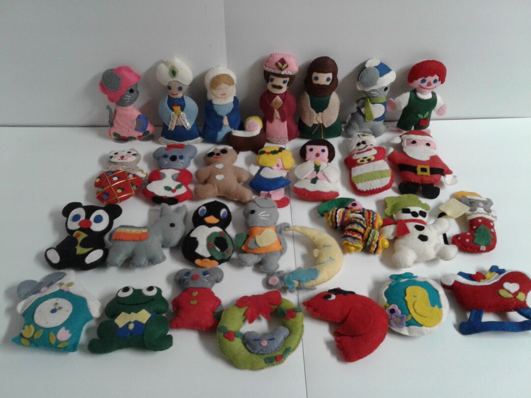 Lot of 30 Small Hand Crafted Plush Stuffed Toys Craft Figurines - Etsy