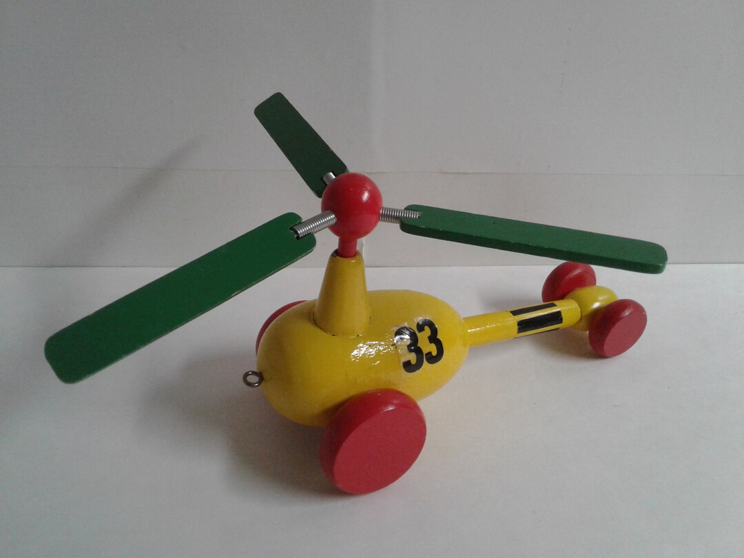 Vintage BRIO Wooden Helicopter Pull Toy for Repair - Etsy