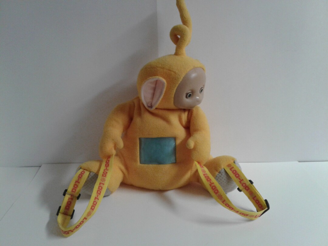 18 Inch Teletubbies Plush Backpack Laa Laa Yellow Rubber Face Vintage ...