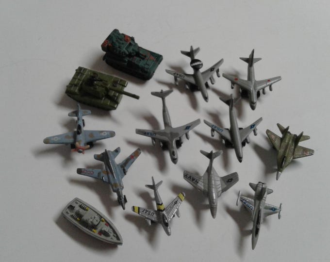 Vintage Lot of 13 Micro Machines Military Vehicles - Planes, Tank, Boat ...