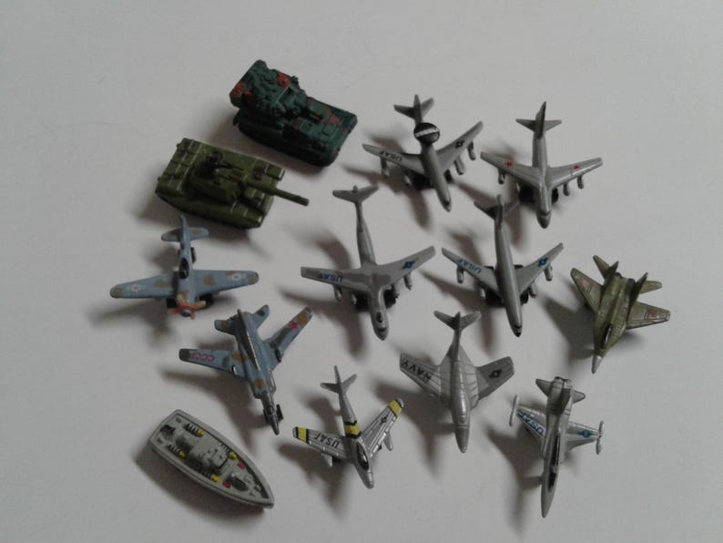 Vintage Lot of 13 Micro Machines Military Vehicles Planes, Tank, Boat ...