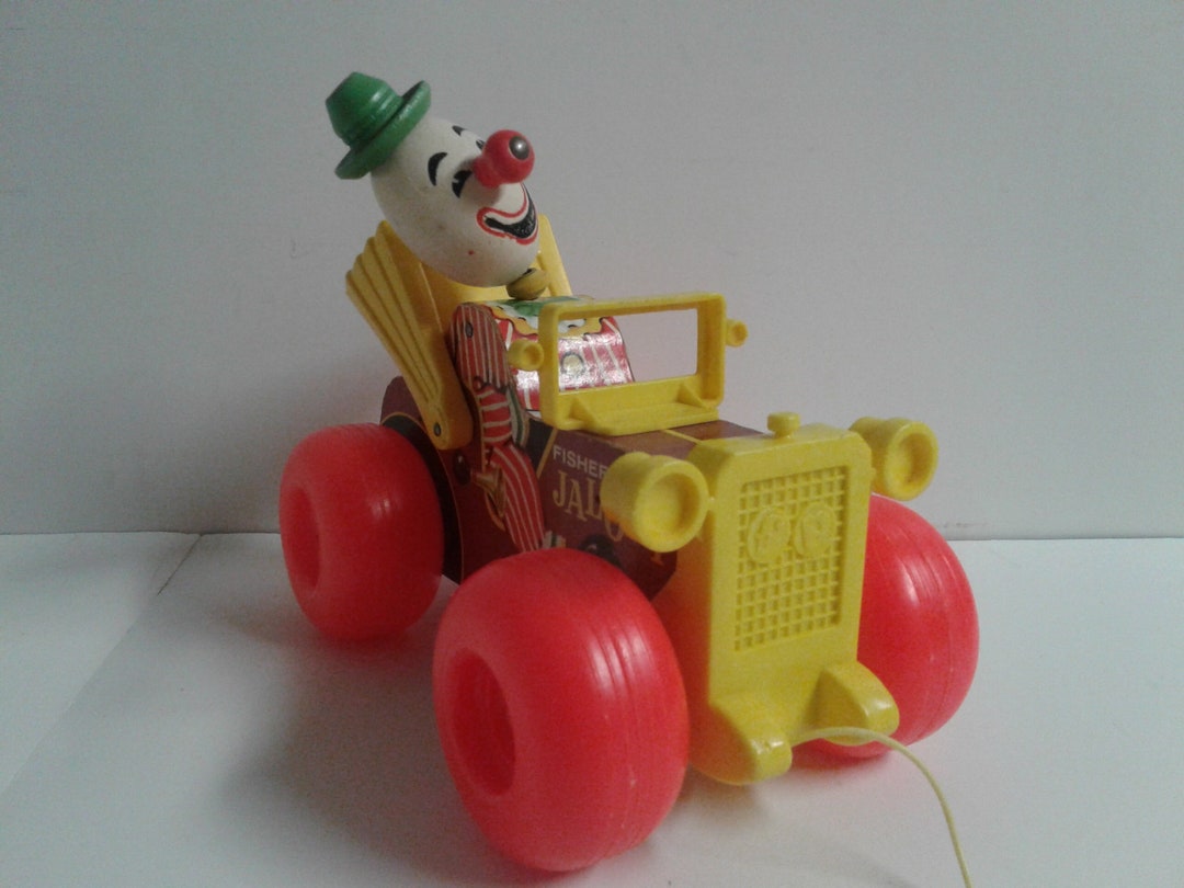 Fisher Price Wooden Jolly Jalopy Circus Clown #724 Vintage Pull Toy - Etsy