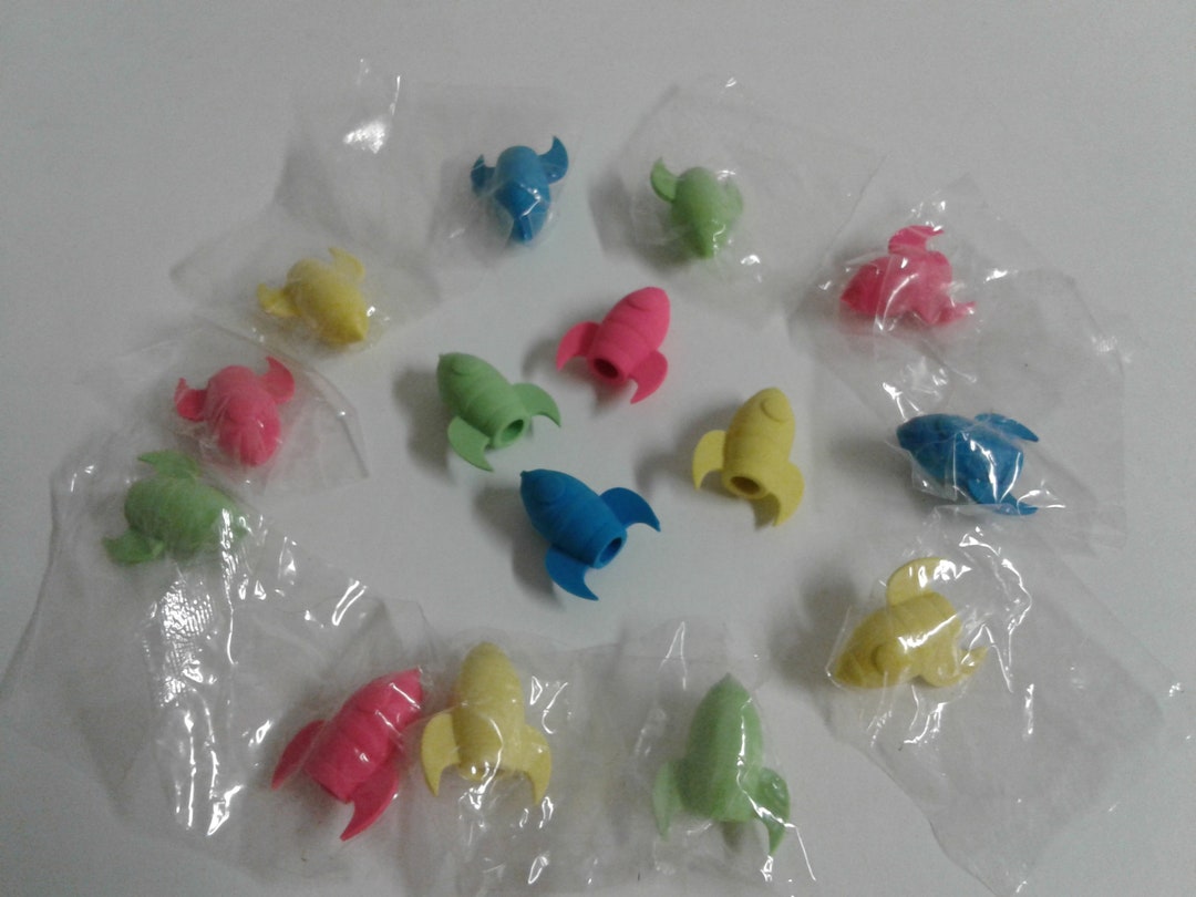 12 Pcs. / Pack ROCKET SHIP Eraser Pencil Toppers - Etsy