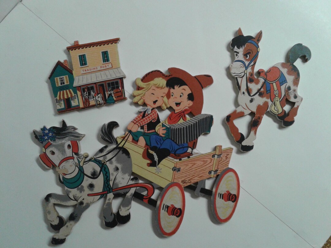 Vintage 3-pieces Pin-ups Cowboy Buckaroos - Vintage 1950s Dolly Toy Co ...